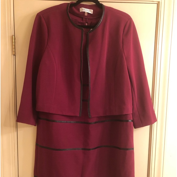 Kasper | Dresses | Kasper Leather Detailed Suit | Poshmark